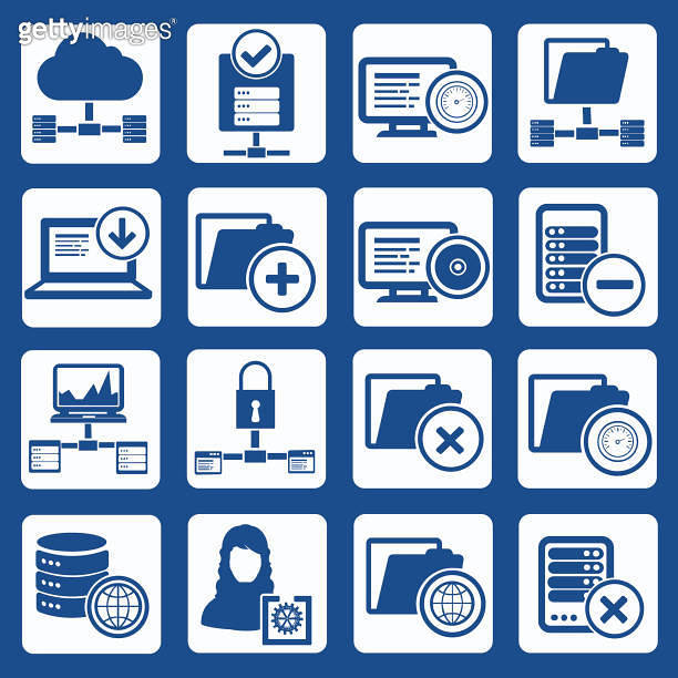 Database And Network Vector Icon Set 이미지 (1701912722) - 게티이미지뱅크