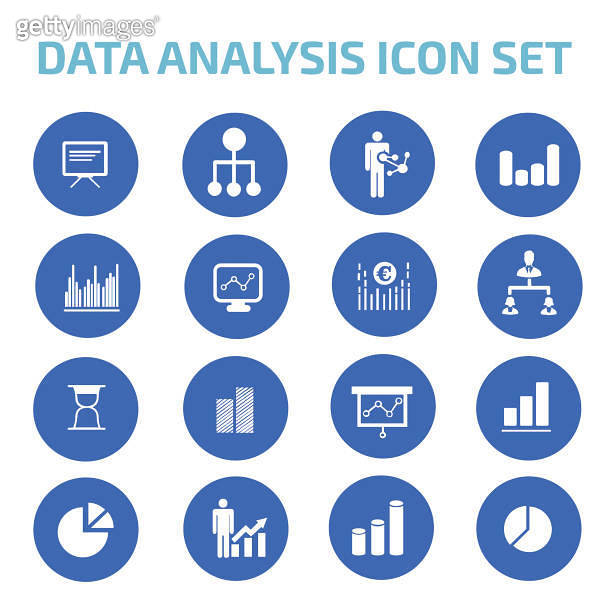Data Analysis Vector Icon Set Design 이미지 (1682754875) - 게티이미지뱅크