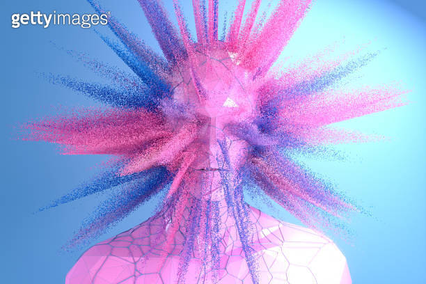 Cyborg head exploding, mental health, artificial intelligence ...