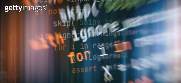 Closeup developing programming and coding technologies. Developer ...