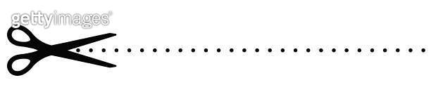 Scissors cut dotted line shape with dash symbol icon. 이미지 (1481604935 ...