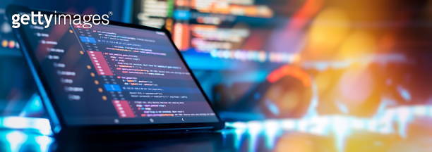 Notebook Coding Background Business Data Analytics Programming Online Digital World Technology