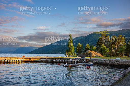 The pleasant fjord town of Balestrand, located on Sognefjord, is a ...