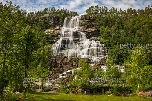 Tvindefossen is a waterfall located about 12 kilometres north of the ...
