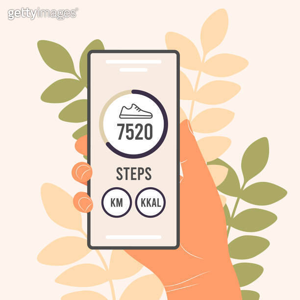 Pedometer in a mobile phone. An application that counts steps and ...