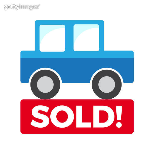 Sold car. Sold label of new or used motor vehicle (1470890126) 일러스트, 무료 ...