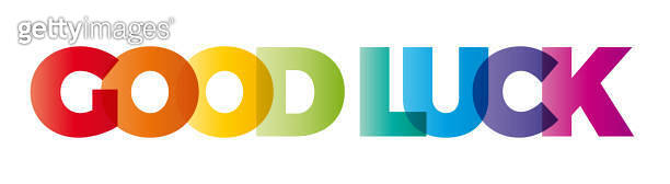 The word Good luck. Vector banner with the text colored rainbow. 이미지 ...