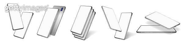 Excellent realistic collection of smartphones from different angles 이미지 ...