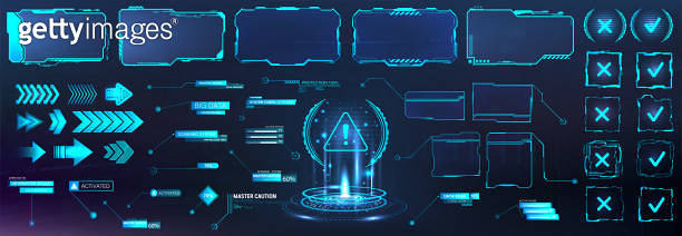 Futuristic frame border in HUD style for GUI, UI, UX and Web design ...