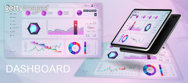 Beautiful dashboard UI. Modern pink purple admin panel 이미지 (1473386972 ...