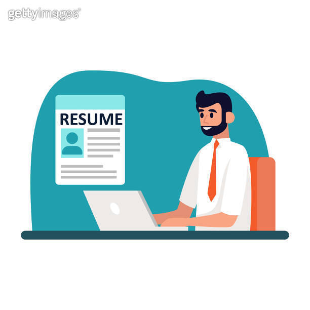Cartoon character of professional HR manager selecting resumes 이미지 ...