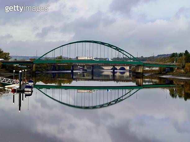Scotswood bridge crossing the River Tyne in Newcastle Upon Tyne ...