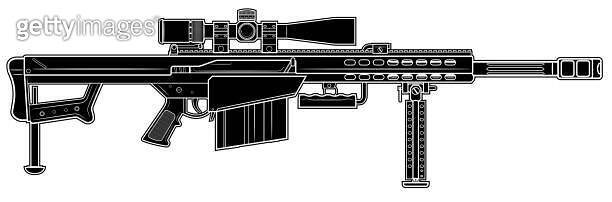 Vector illustration of the Barret M82 semi-automatic anti-materiel ...