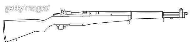 Vector illustration of the M1 Garand rifle on the white background ...
