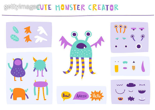 Funny monster constructor for kids. Custom cartoon monster creator from ...