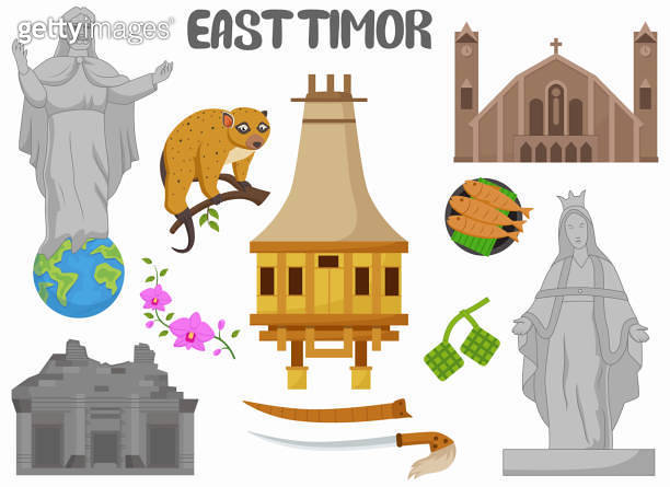Set of East Timor famous landmarks (1730722144) - 게티이미지뱅크