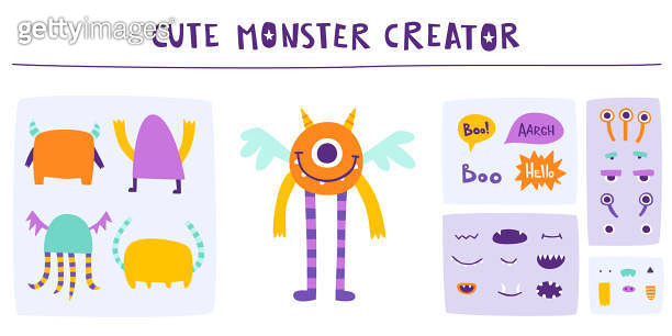 Funny monster constructor for kids. Custom cartoon monster creator from ...