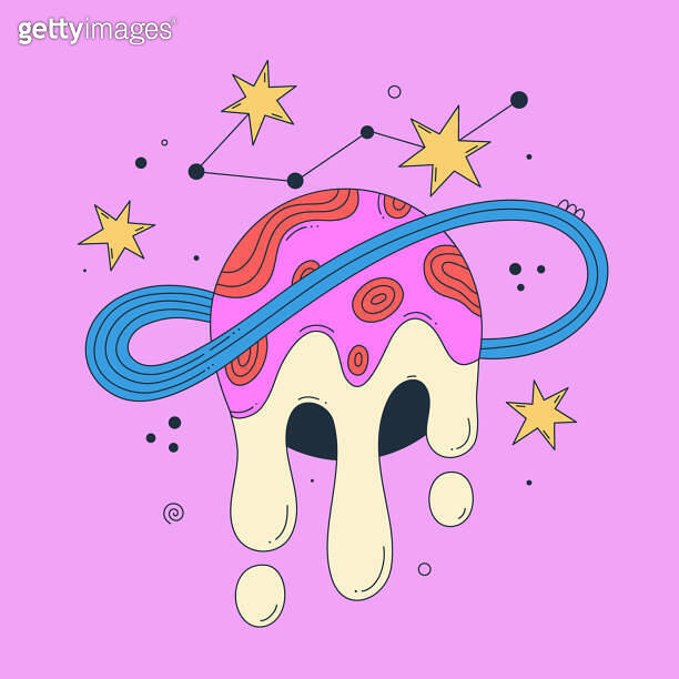 Vibrant vector illustration with abstract patterned planet ...