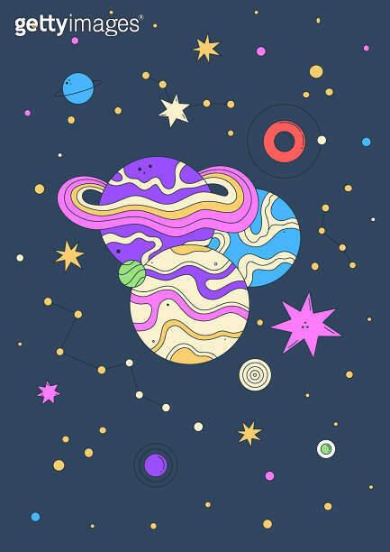 Poster design. Vibrant vector illustration with abstract patterned ...