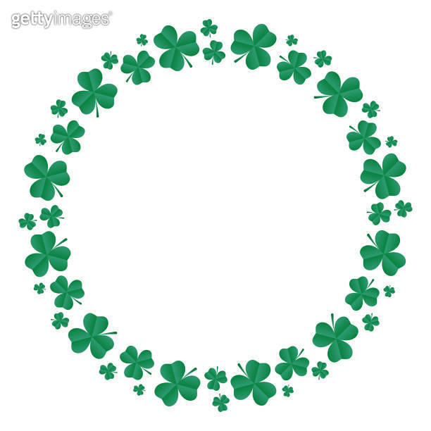 Square frame of emerald shamrocks. Decorative element for St. Patrick's ...