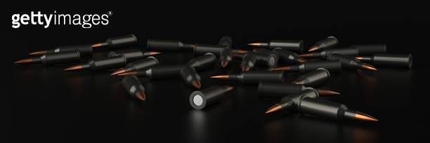 Rifle bullets ammunition background. Military technology banner 이미지 ...