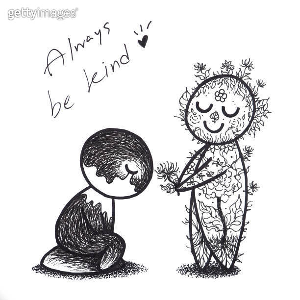 man give flower love kind to sad people empathy compassion heart care ...