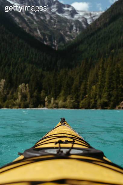 Kayaking in Summer at Lake Diablo in North Cascades National Park in ...