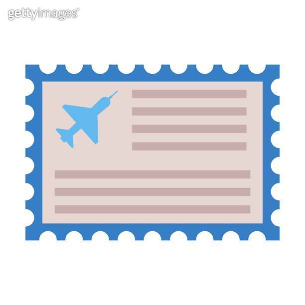 Vintage paper postage stamp. Cartoon drawing of post office element on ...