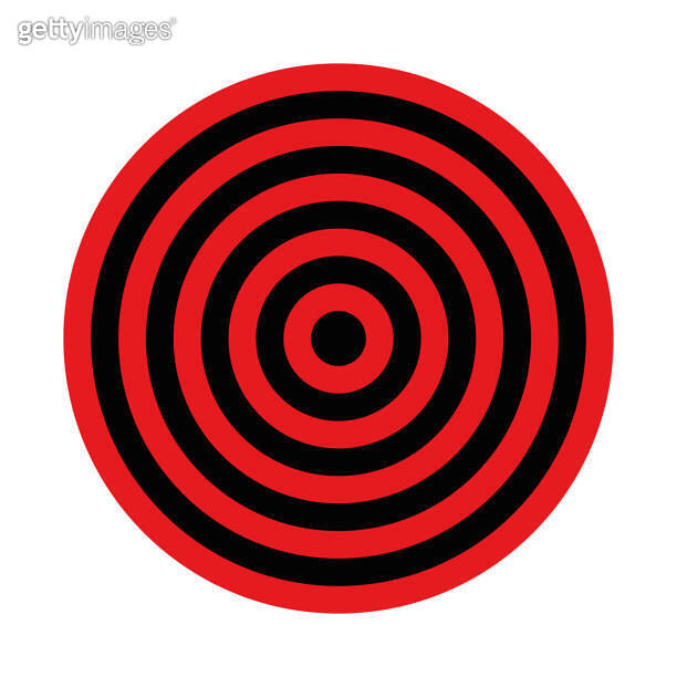 Black and red target. Hunting, shooting sport or achievement symbol ...