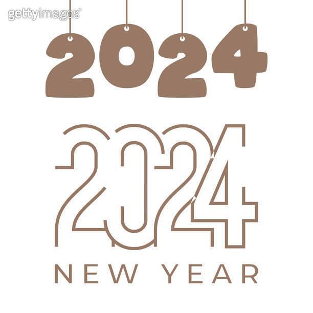 2024 new year logo text design set. 2024 number design template ...