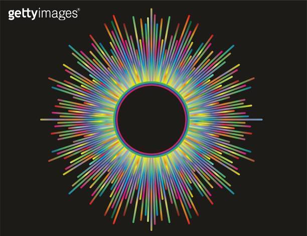 Sign banner with colorful splash explosion design with rounded frame ...