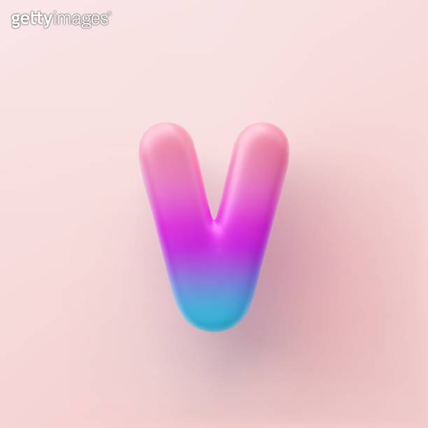 3D Colorful Gradient letter V on a light background 이미지 (1490593557 ...