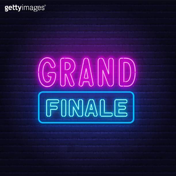 Grand Finale neon sign on brick wall background. 이미지 (1809299821) - 게티이미지뱅크