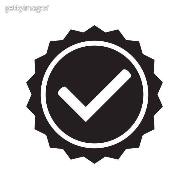 Yes round stamp icon. Seal with check mark icon. Symbol of approval ...