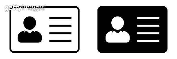 ID Card icon collection. Employee clerk card, driver license ...