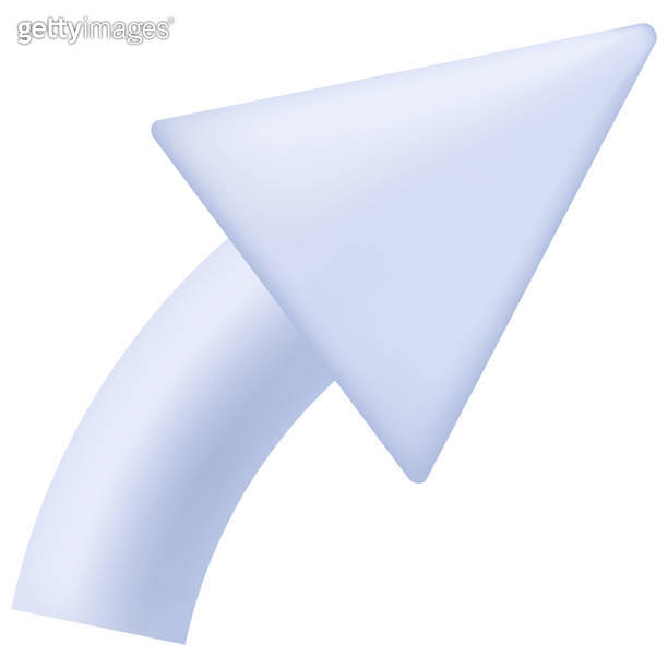 Arrow 3d, path pointer or direction icon. Landmark growth guide or ...