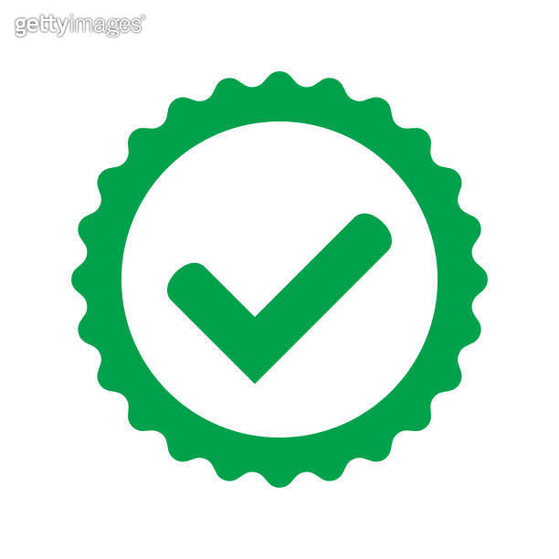 Yes round stamp icon. Seal with check mark icon. Symbol of approval. 이미지 (1761525880) - 게티이미지뱅크