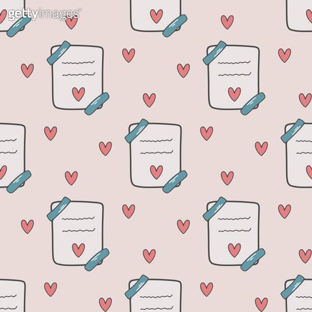 Love message with heart seamless pattern 이미지 (1673965391) - 게티이미지뱅크