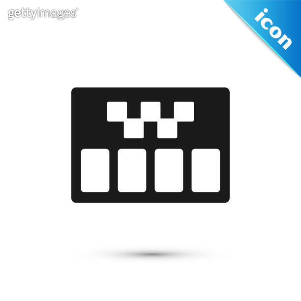 Grey Taximeter device icon isolated on white background. Measurement ...