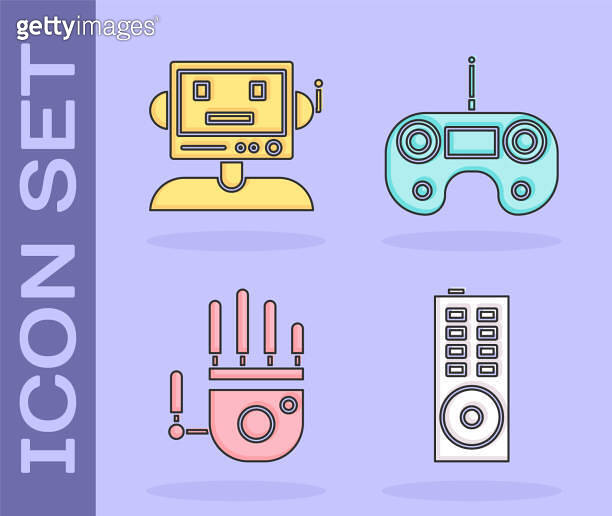 Set Remote control, Robot, Mechanical robot hand and Remote control ...