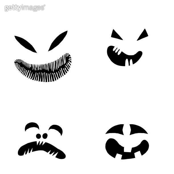Monsters and creatures carving templates emotion faces for Halloween ...