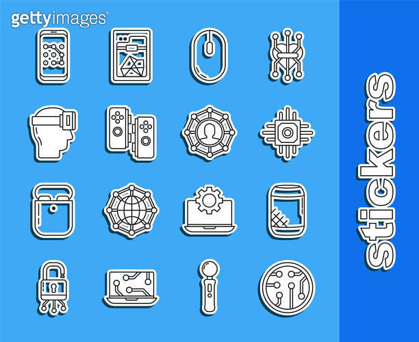 Set line Processor, Voice assistant, Computer mouse, Gamepad, Virtual reality glasses, Mobile ...