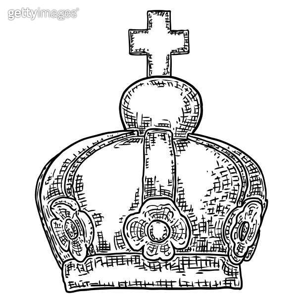 Crown headdress for king and queen. Royal noble aristocrat monarchy ...