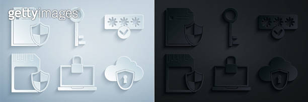 Set Laptop and lock, Password protection safety access, SD card shield ...