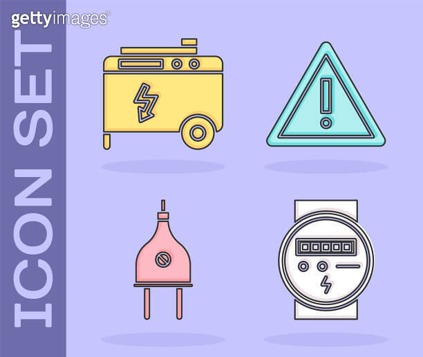 Set Electric meter, Portable power electric generator, Electric plug ...