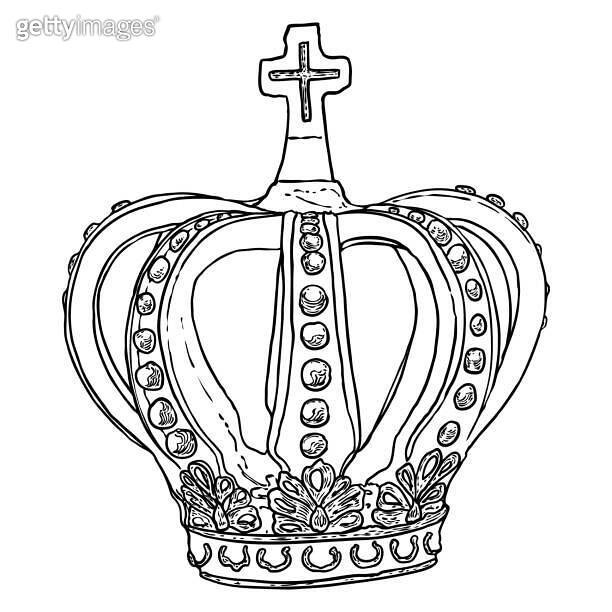 Crown headdress for king and queen. Royal noble aristocrat monarchy ...