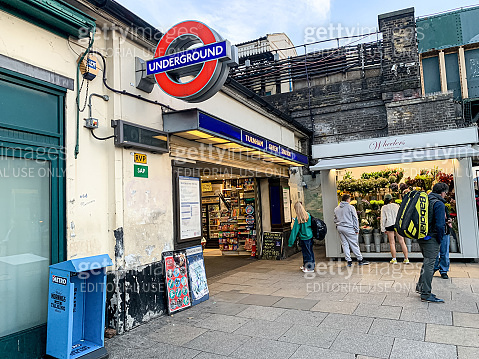 Entrance to Turnham Green underground station in West London ...