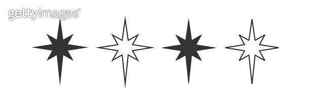 Bethlehem north star shape icon set. Vector illustration design ...