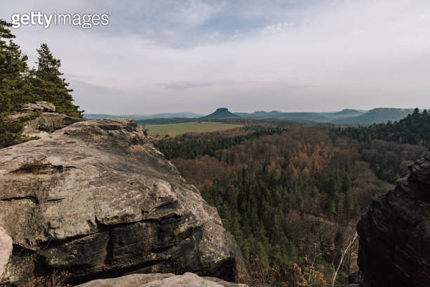 Saxon Switzerland, Swiss Saxony, panoramic photography of rocks and ...