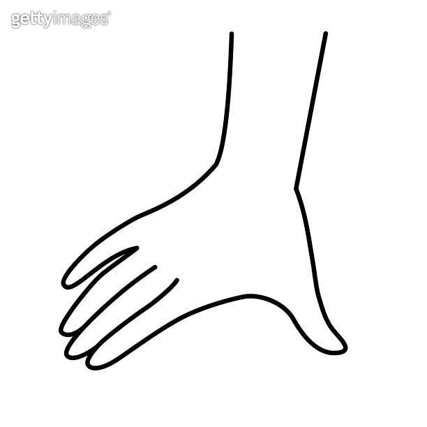 back of the hand, hand span, monochrome line illustration (1457618326 ...